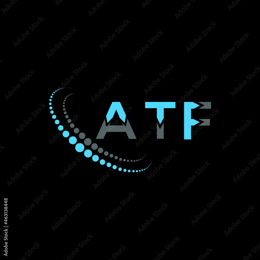 ATF letter logo design on black background.ATF creative initials letter ...