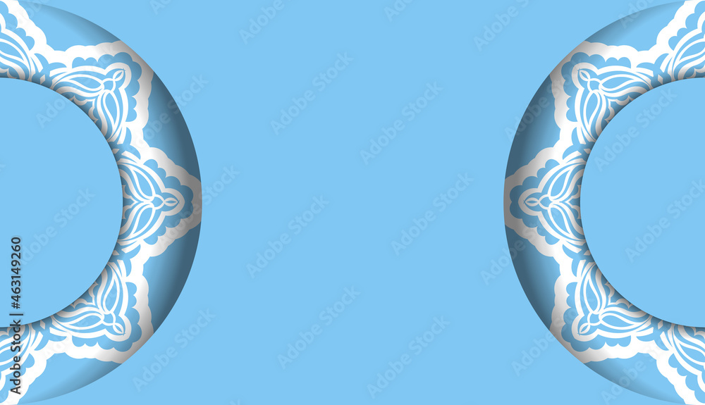 Blue color banner template with abstract white pattern for design under ...