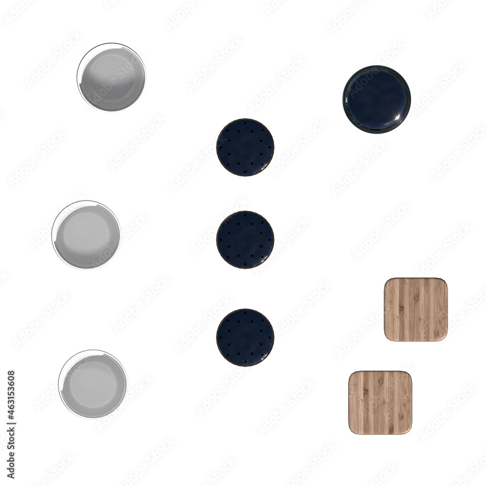 DECORATION TOP VIEW - OBJECTS IN PLAN Stock Illustration | Adobe Stock