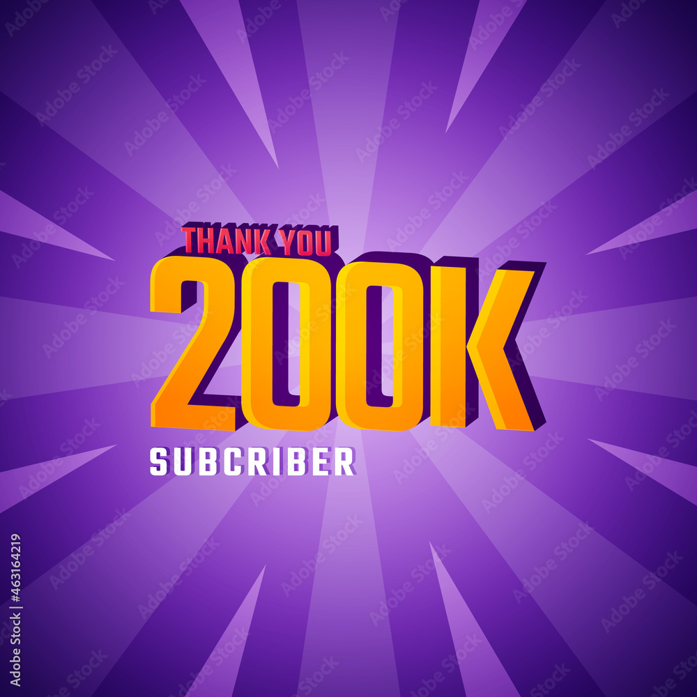 Thank You 200 K Subscribers Celebration Background Design. 200000 ...