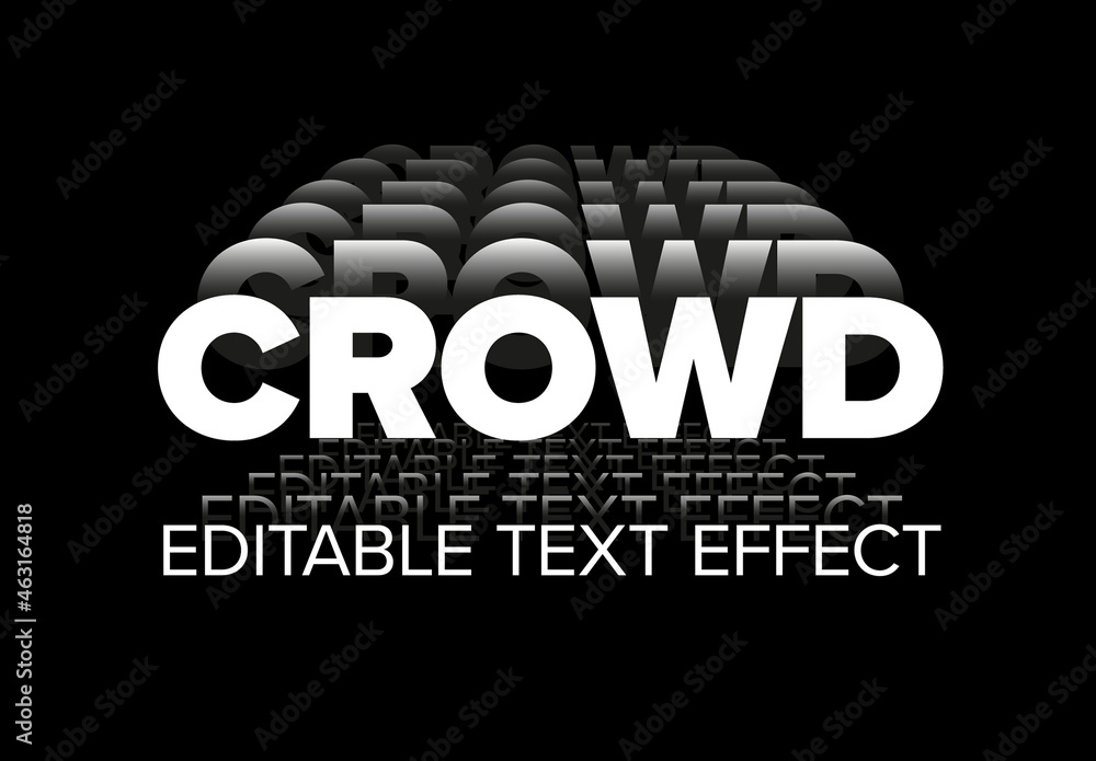 Crowd Stacked Text Letterings Editable Effect Stock Template | Adobe Stock