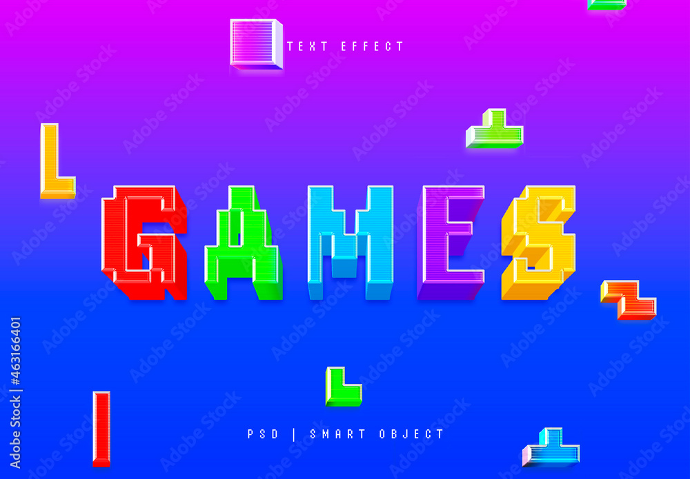 Retro Game Text Effect Mockup Stock Template | Adobe Stock