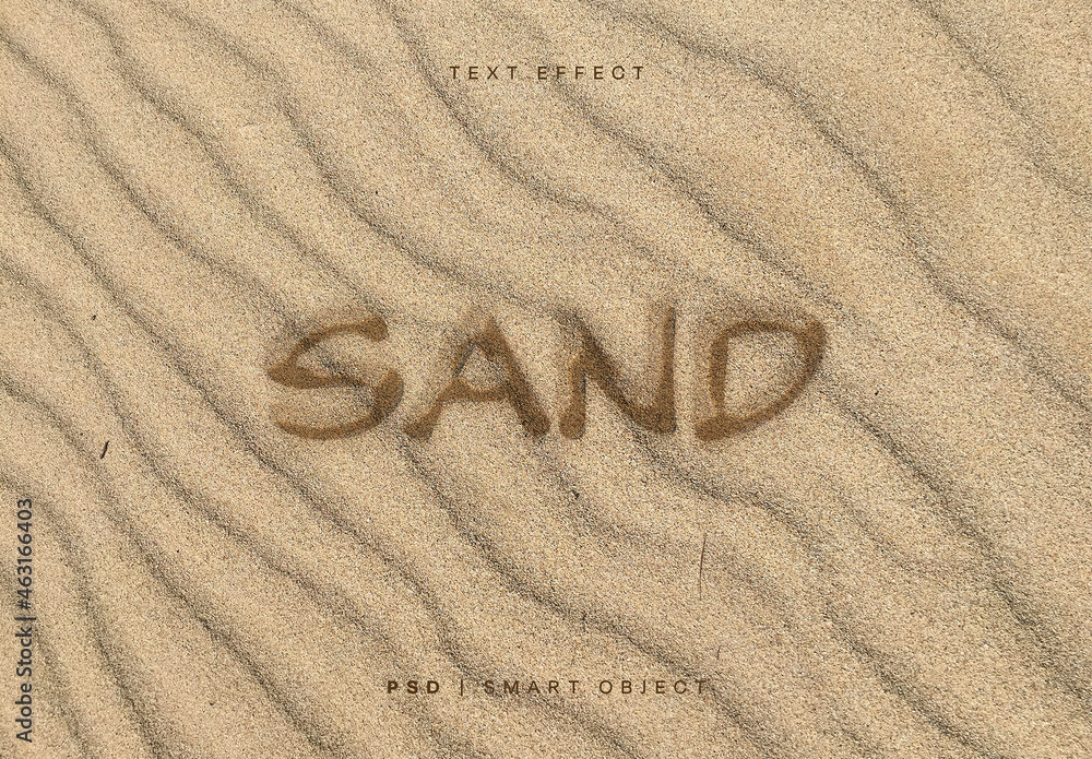 Sand Text Effect Mockup Stock Template | Adobe Stock