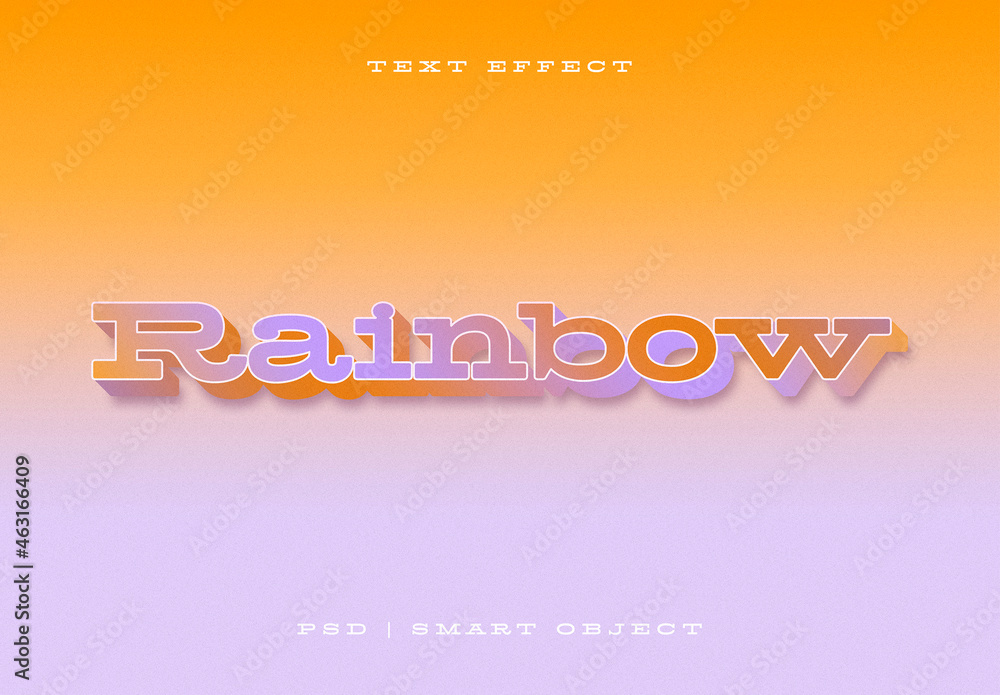 Rainbow Text Effect Mockup Stock Template | Adobe Stock