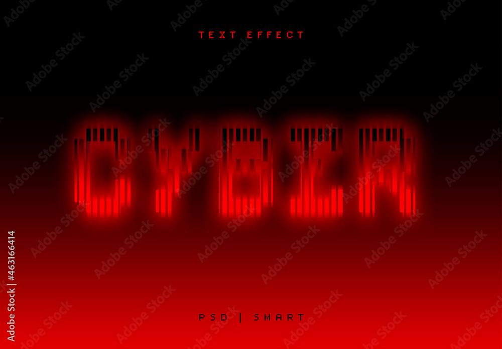 Cyber Text Effect Mockup Stock Template | Adobe Stock