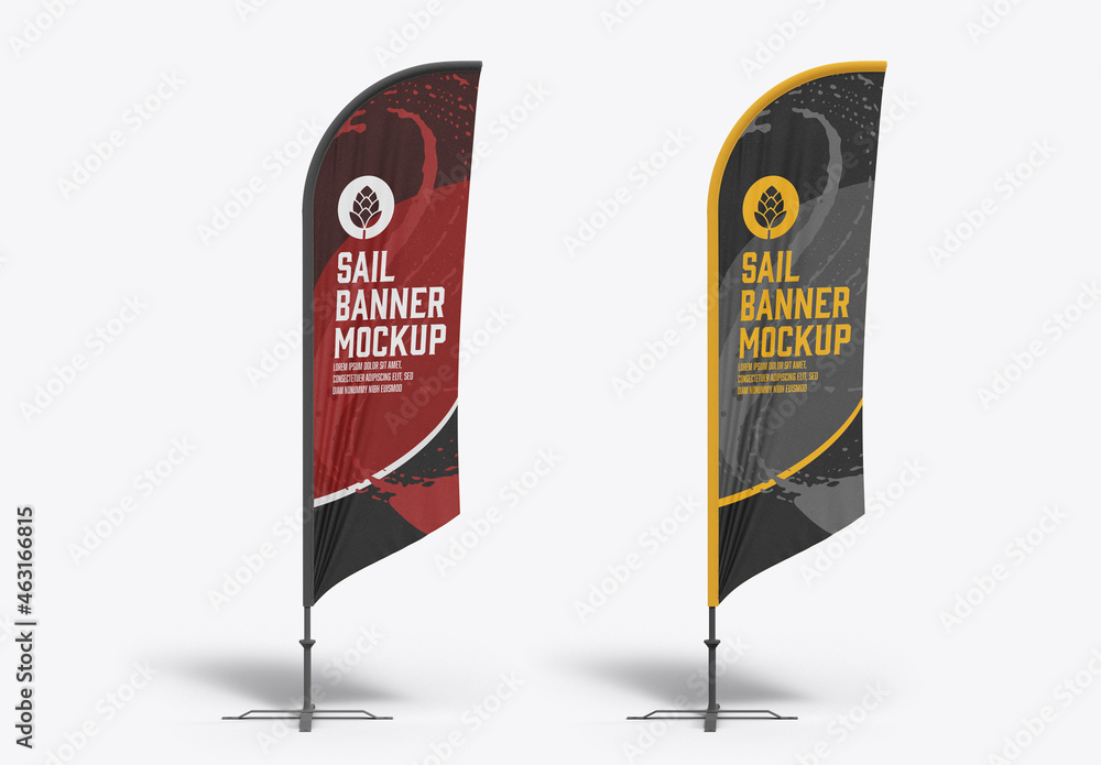 Flying Banner Mockup Stock Template | Adobe Stock