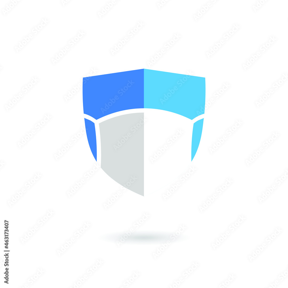Shield with mask vector logo. Logo suitable for preventive from virus ...