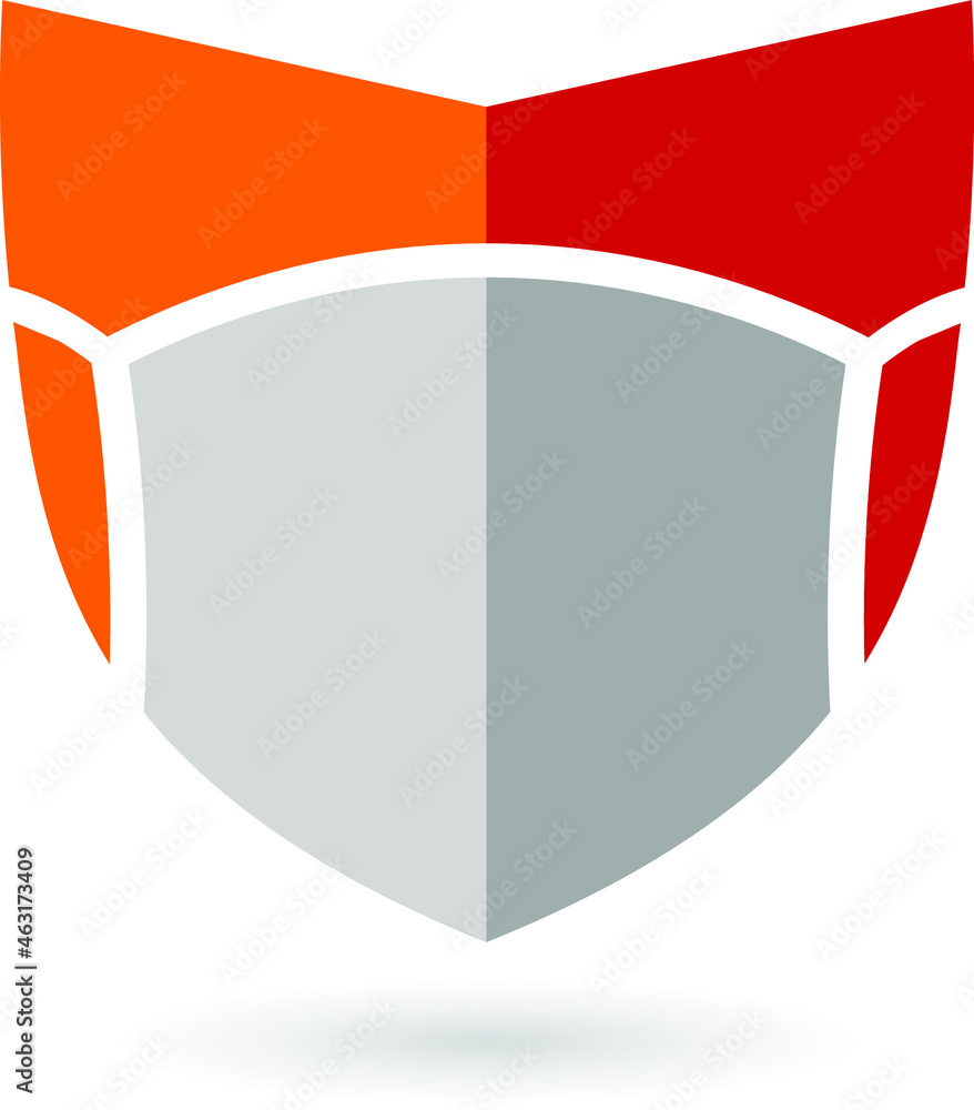 Shield with mask vector logo. Logo suitable for preventive from virus ...