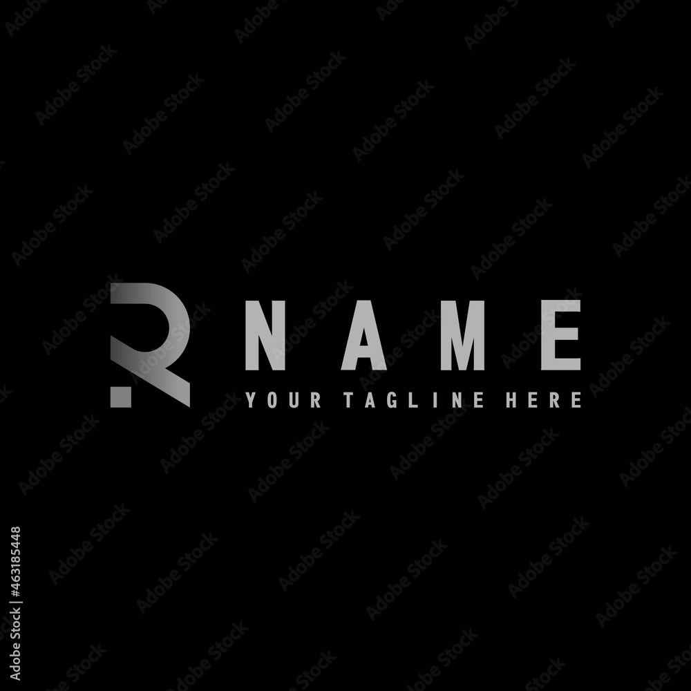 letter or word R font in a black color image graphic icon logo design ...