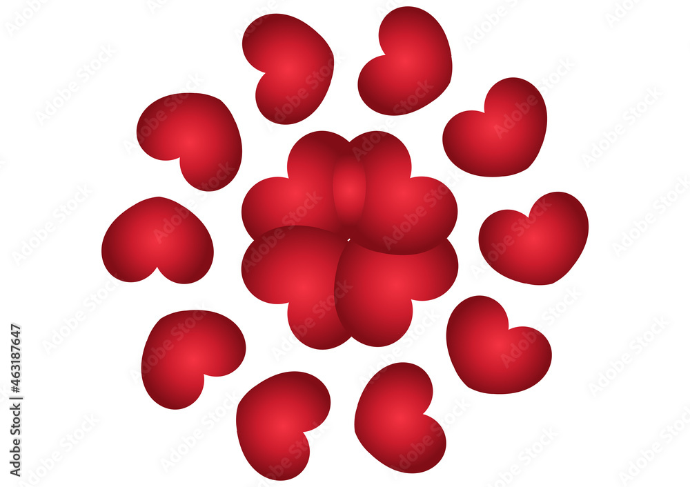 heart background with circular hearts forming a circle inside there are ...