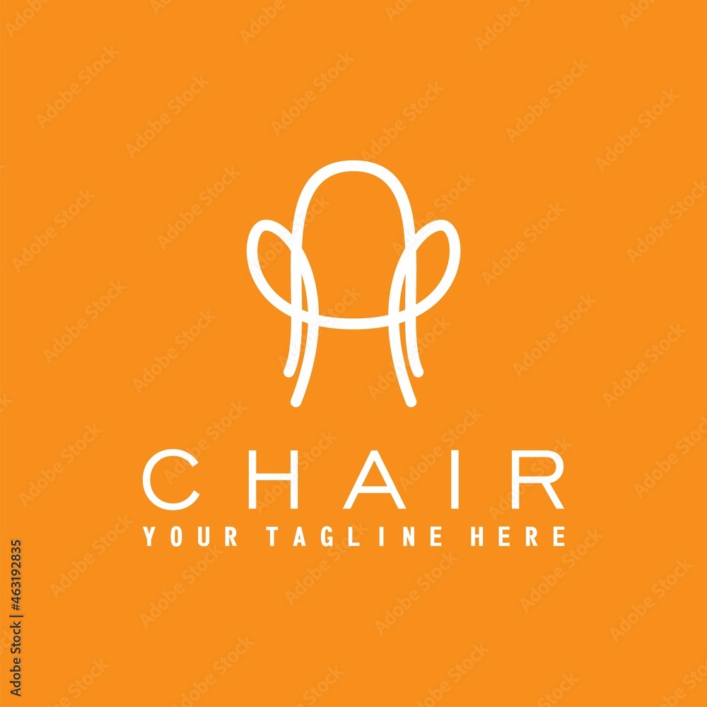 Simple and unique Chair with line out minimalist Image graphic icon ...