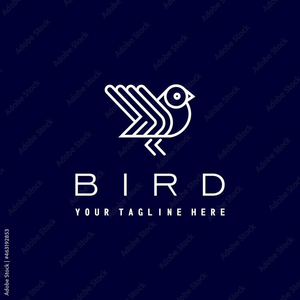 Unique and Very attractive bird in line art Image graphic icon logo ...