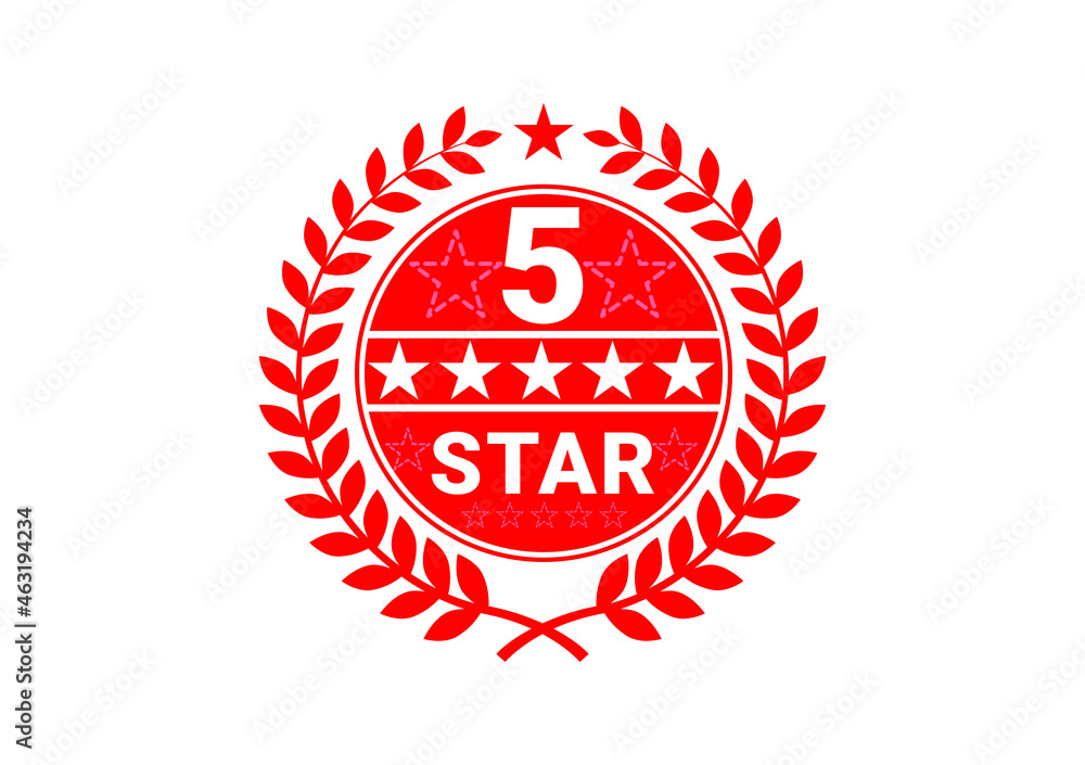 Five stars customer product rating review logo and icon for apps and ...