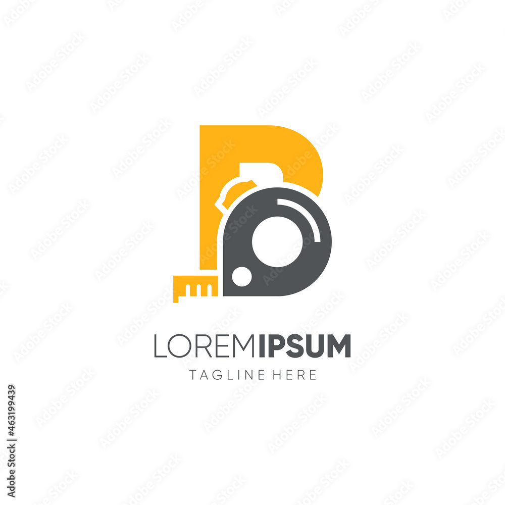 Letter B Ruler Logo Design Vector Graphic Icon Emblem Illustration ...