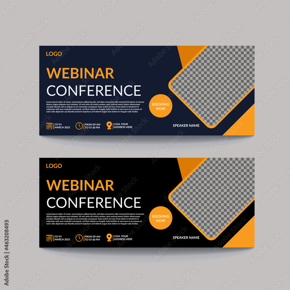 Webinar conference banner Social media post design. Template for online ...