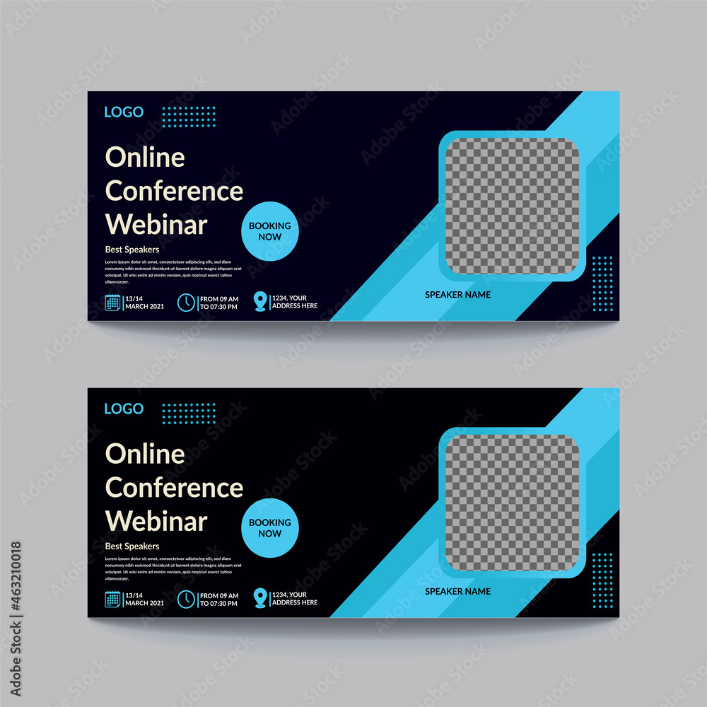 Business conference invitation banner post design.Webinar invitation ...