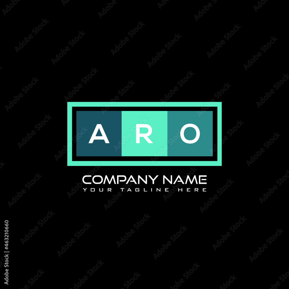 ARO letter logo design on black background.ARO creative initials letter ...