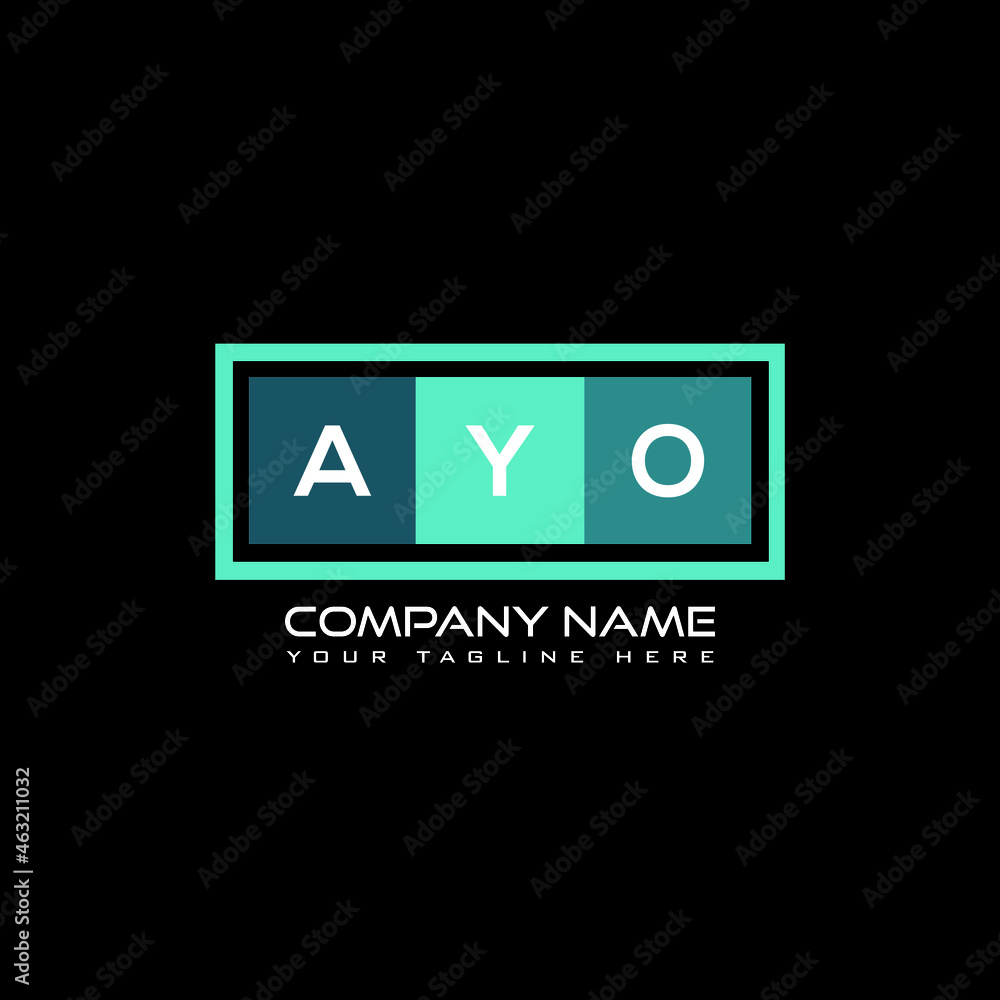 AYO letter logo design on black background.AYO creative initials letter ...