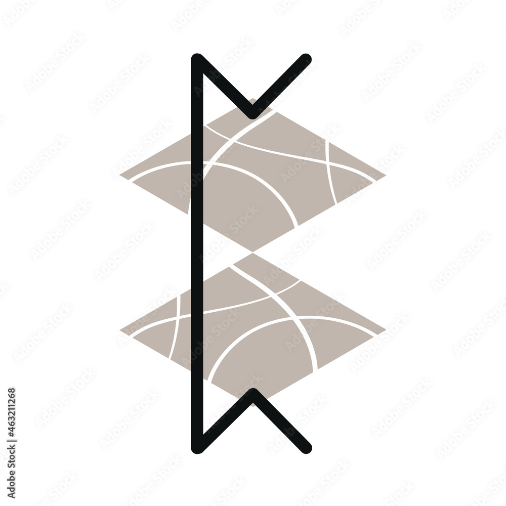 Ancient Old Norse Rune : Peorth, Rune of Hearth. Runic letter in black ...