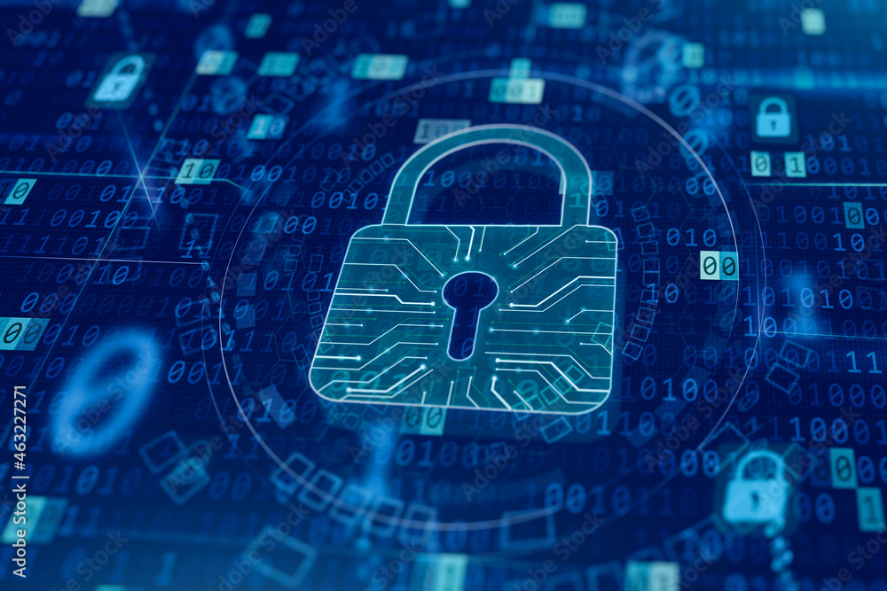 Cyber security concept and data protection. GDPR and safe internet ...