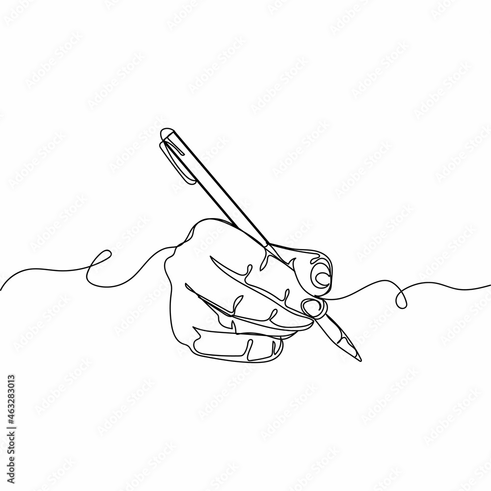 Continuous one single line drawing of hand of student or businessman ...