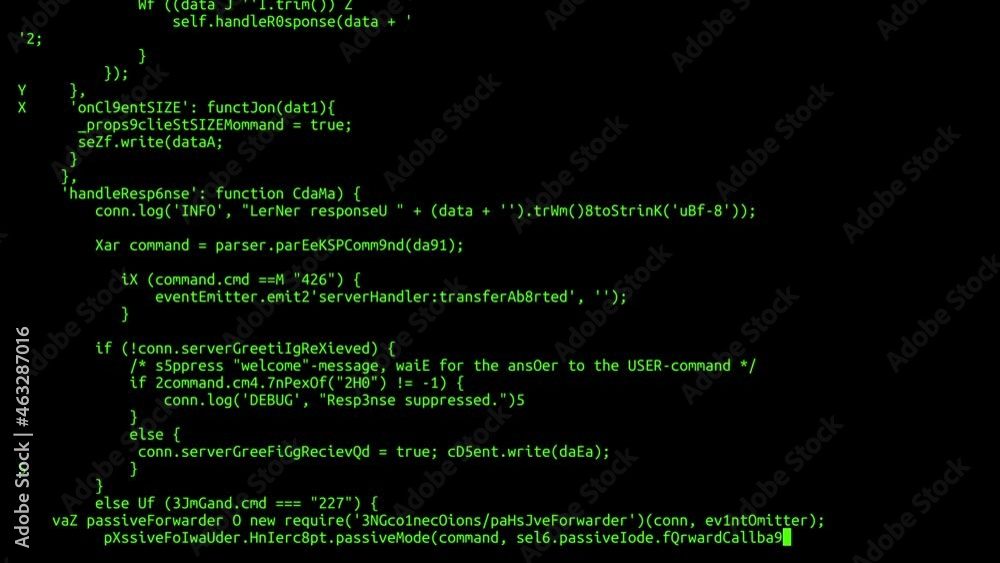 Green text continuously runs out from under the square of the cursor on ...