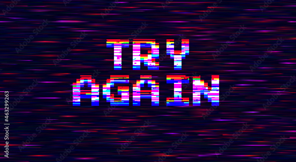 Pixel art space background with message Try Again Stock Vector | Adobe ...