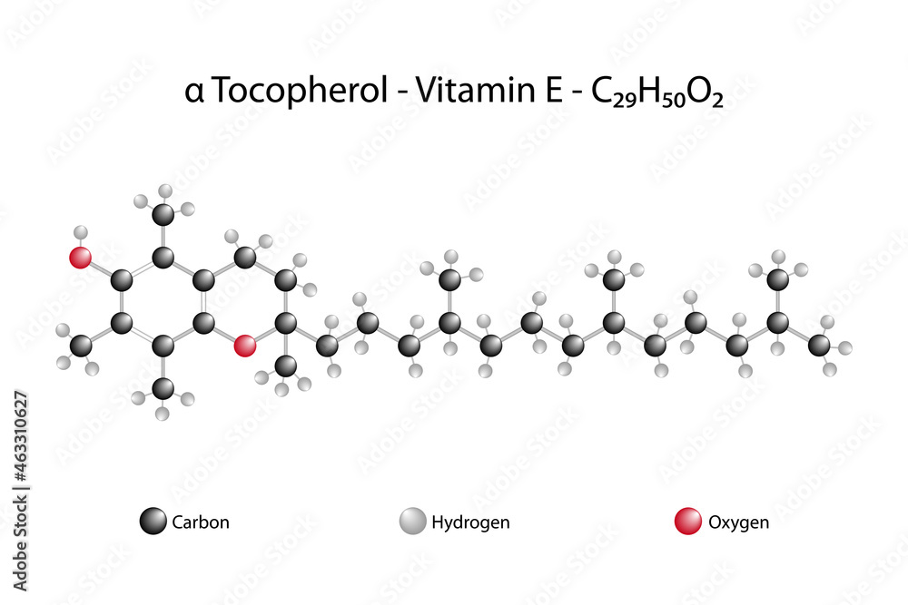 Molecular formula of alpha tocopherol. Alpha tocopherol or vitamin E ...
