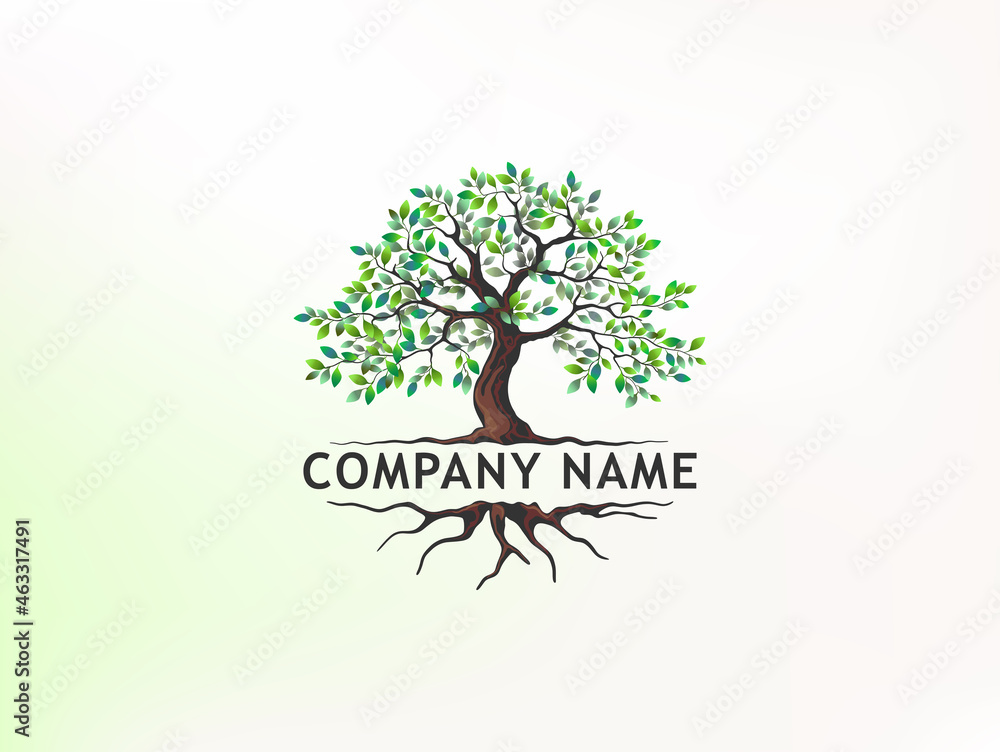 PrinLuxurious, powerful and amazing Tree and roots logo design ...