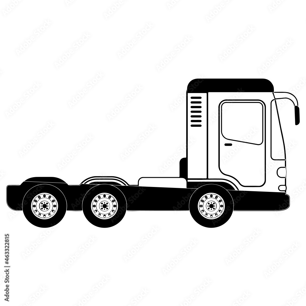 Motor Truck #3 Lorry Front End Line Art Silhouette Design Element Art ...