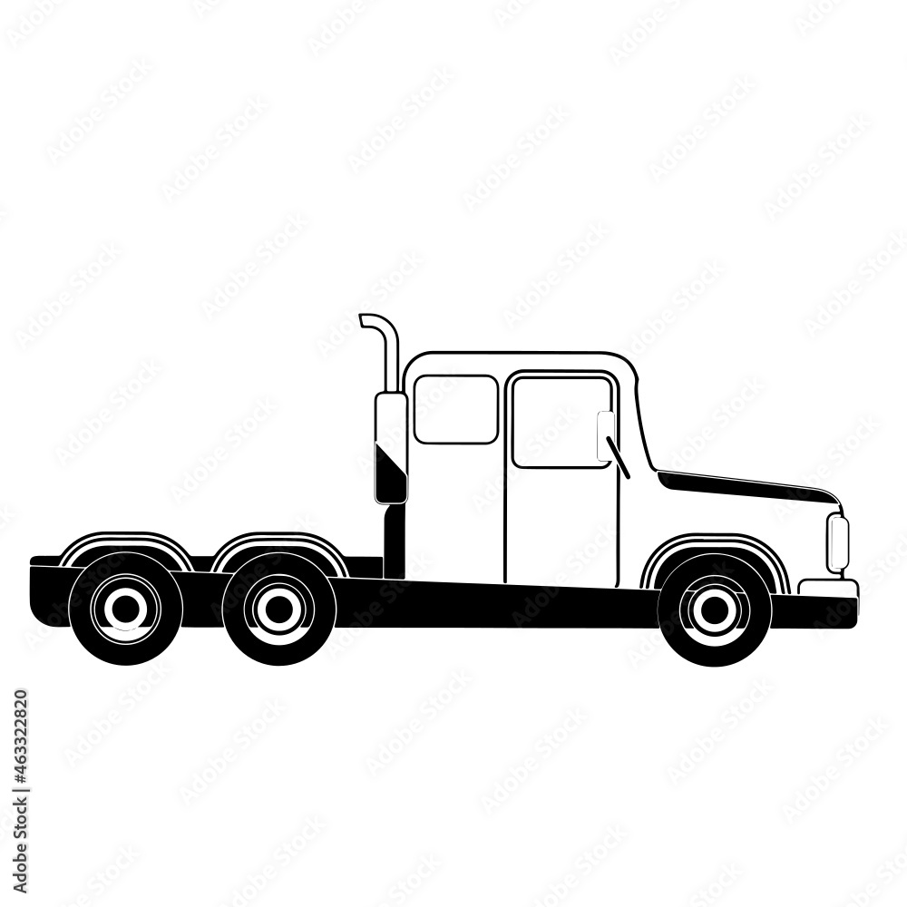 Motor Truck Lorry Front End Line Art Silhouette Design Element Art SVG ...