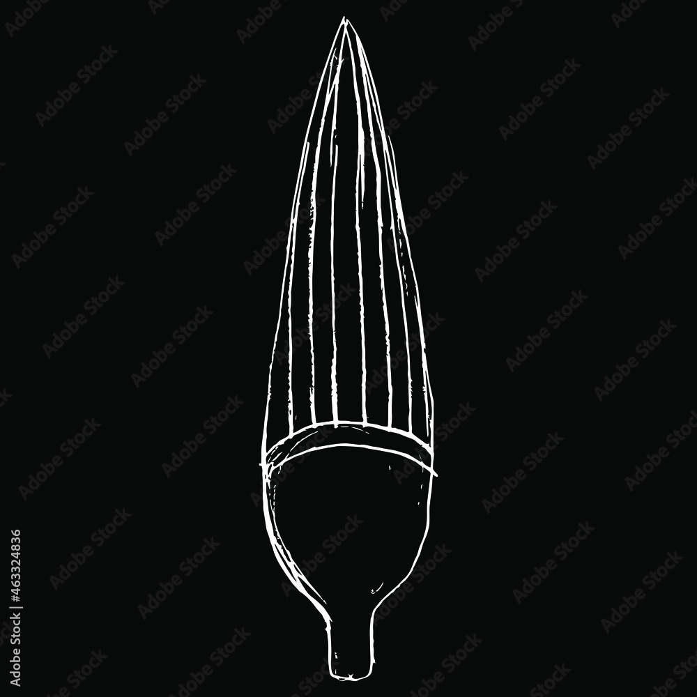 Stylized bud of lotus flower. Ancient Egyptian floral design. Hand ...
