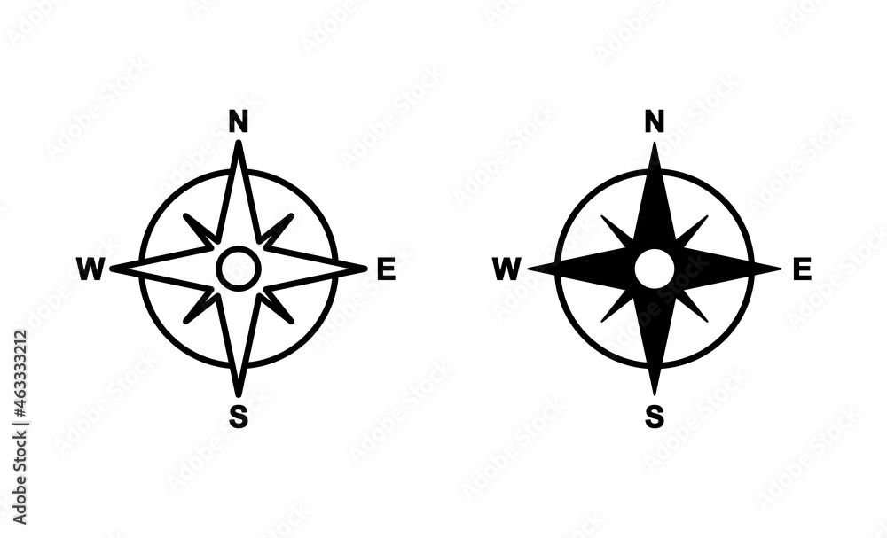Compass icons set. arrow compass icon sign and symbol Stock Vector ...