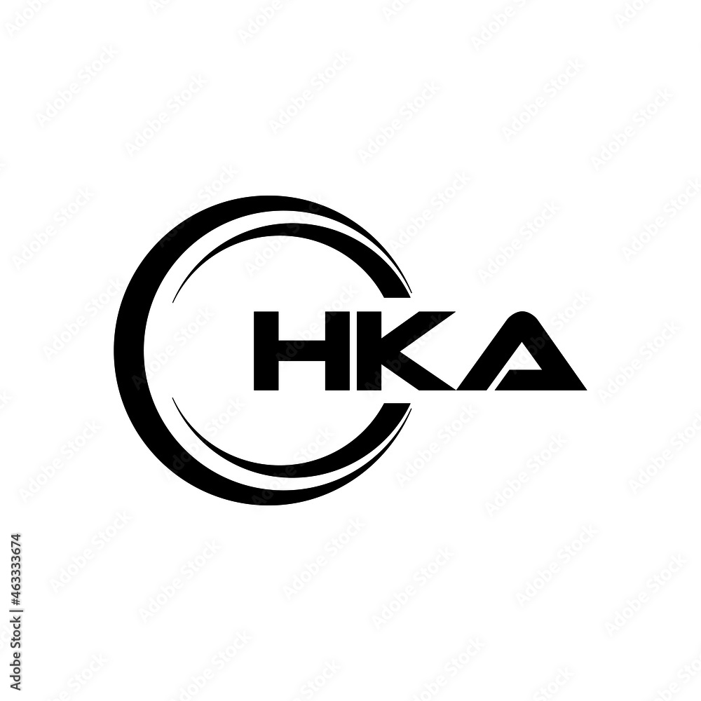 Vecteur Stock HKA letter logo design with white background in ...