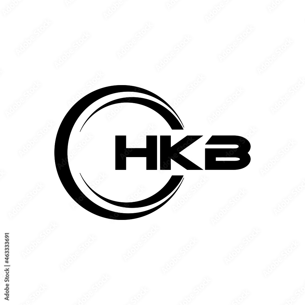 HKB letter logo design with white background in illustrator, vector ...