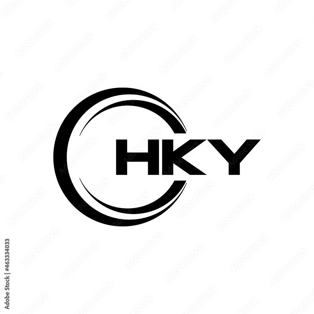 HKY letter logo design with white background in illustrator, vector ...
