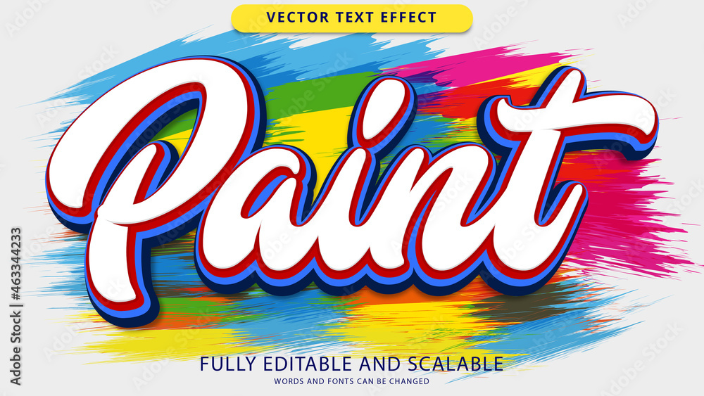 paint text effect editable eps file Stock Vector | Adobe Stock
