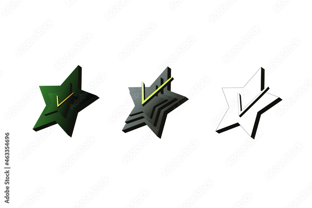 Three stars isolated on white. A vector icon or logo that can be used ...