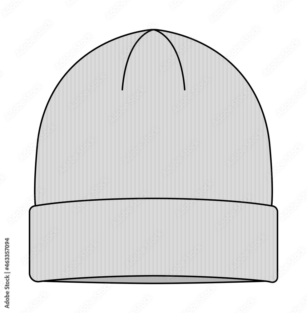 Beanie hat (knit cap) template vector illustration | white Stock Vector ...