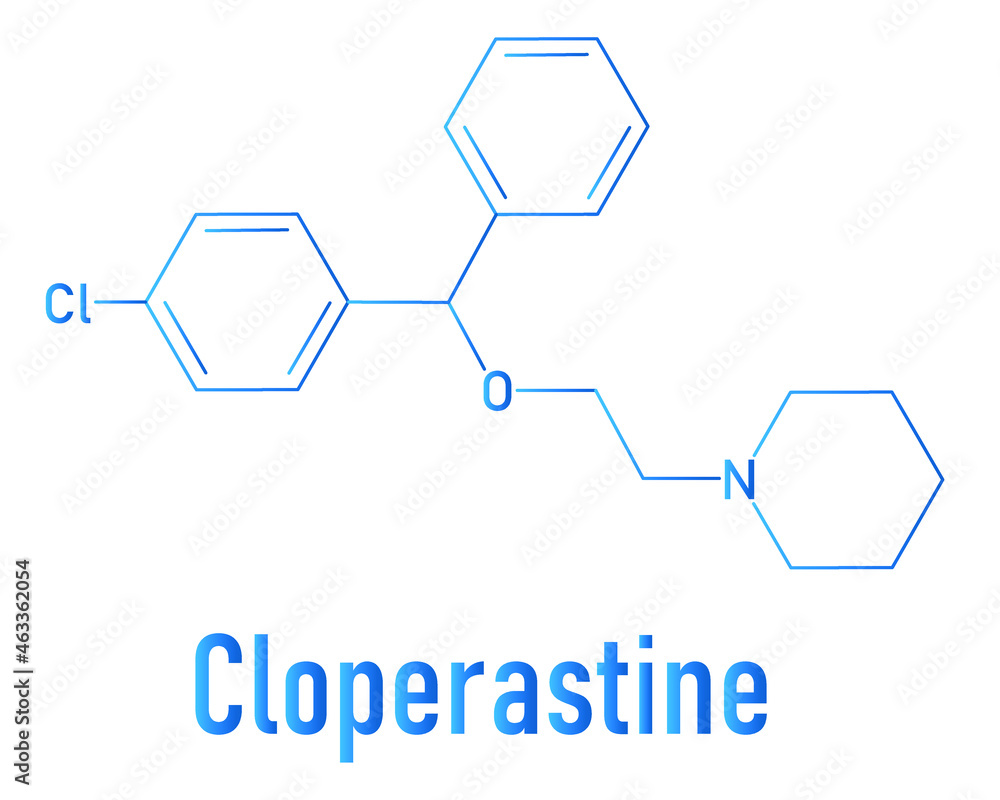 Photo & Art Print Cloperastine cough suppressant drug molecule ...
