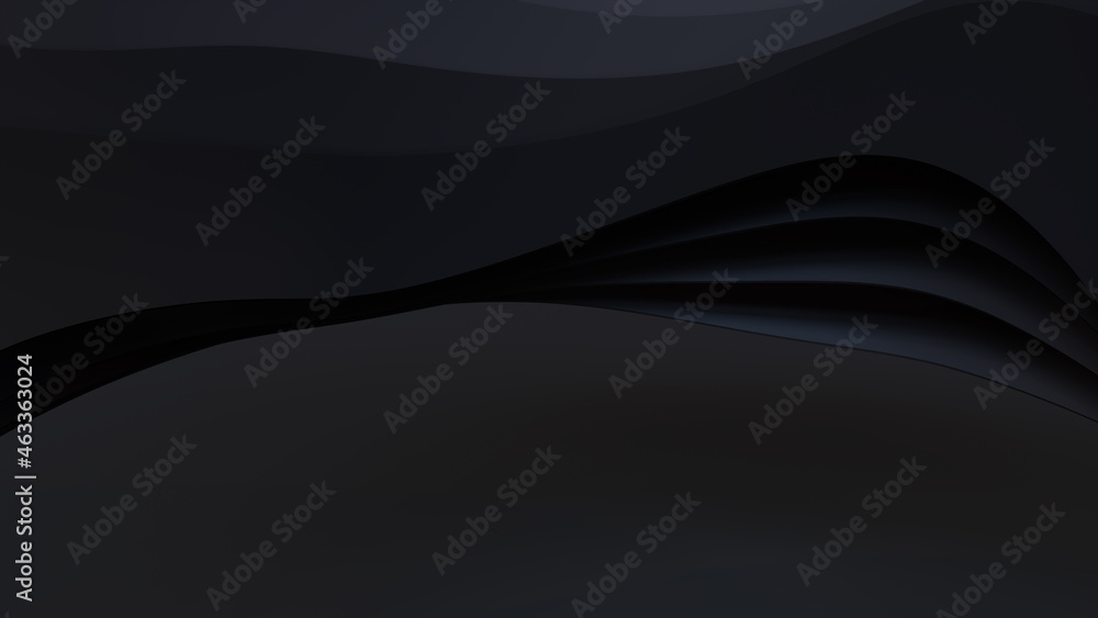 Black 3D Undulating lines ripple to make a Dark abstract wallpaper. 3D ...