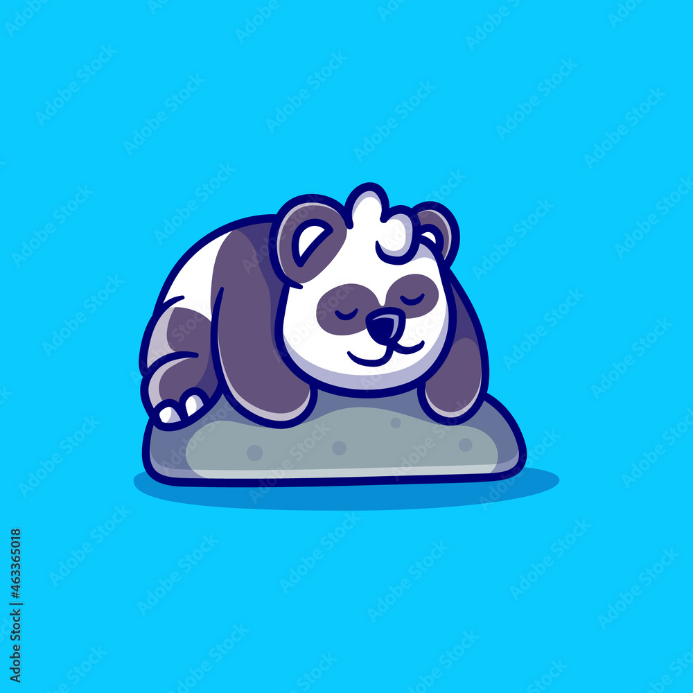 cute panda sleeping illustration Stock Vector | Adobe Stock