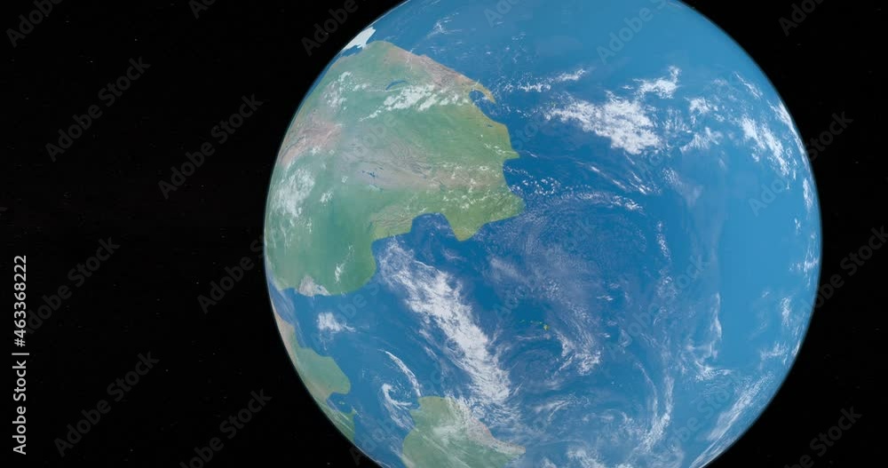 Ancient earth planet with Laurasia and Gondwana continents from space ...