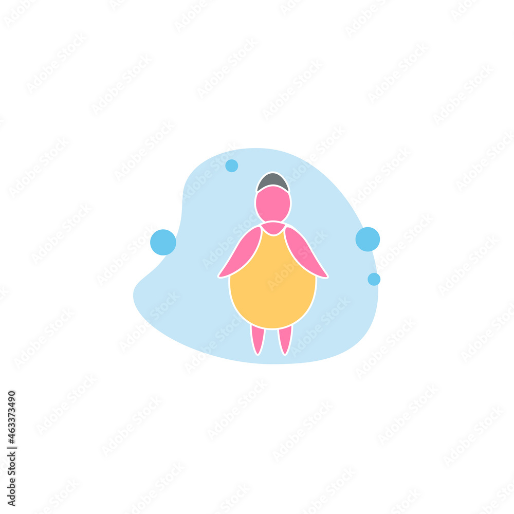 fat woman isolated illustration on white background. fat woman clipart ...