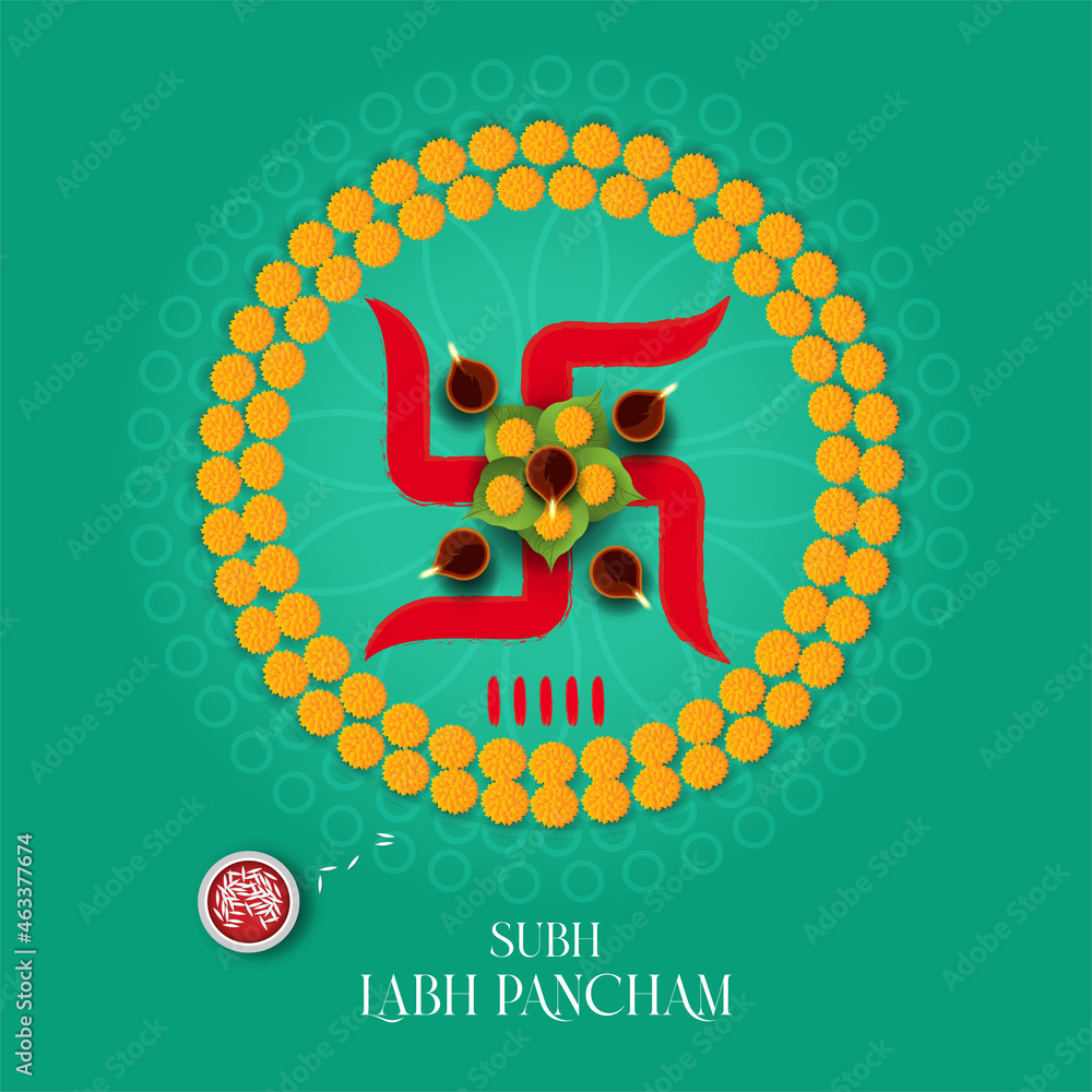 Subh Labh Pancham Creative Greeting Template Stock Vector | Adobe Stock