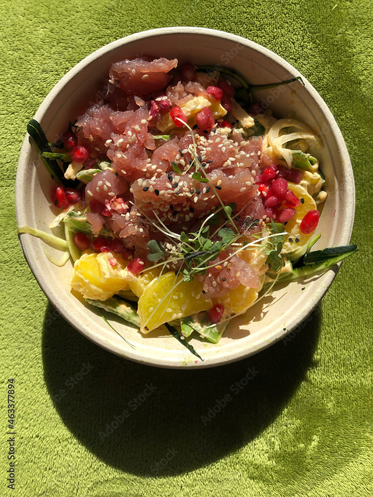 Typical Poke Bowl Stock Photo | Adobe Stock