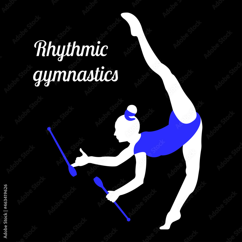 Rhythmic gymnastics logo, Lala Kramarenko clubs, sport logo white ...