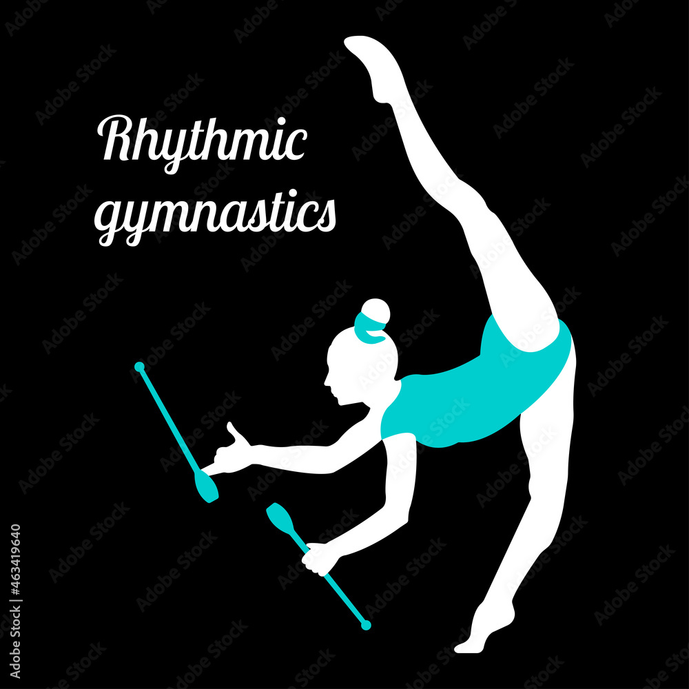 Rhythmic gymnastics logo, Lala Kramarenko clubs, sport logo white ...
