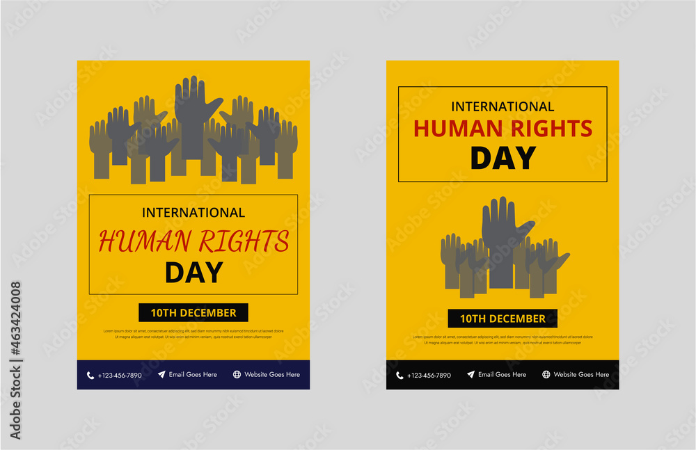 human rights day flyer day template. human rights poster leaflet design ...