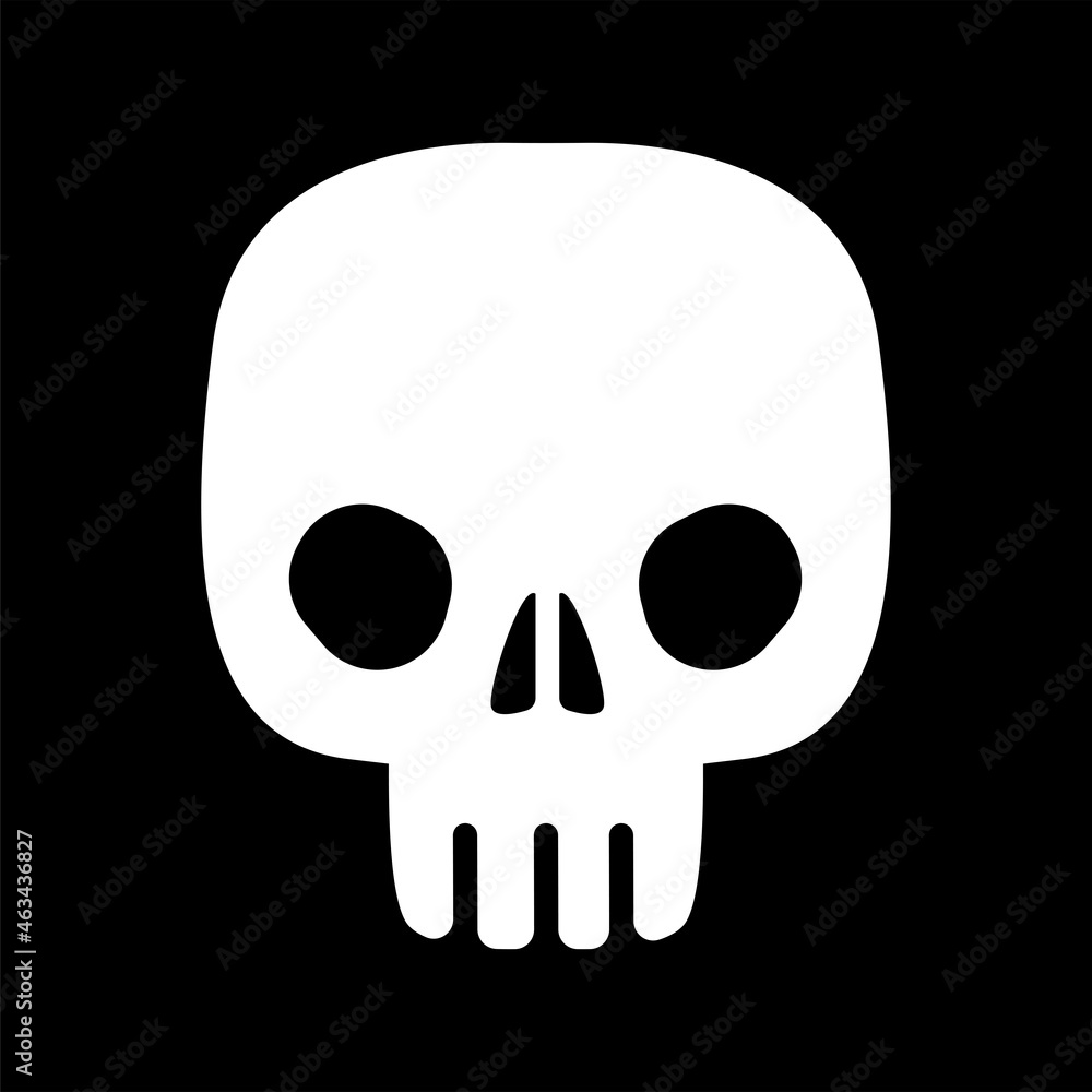 Vector Emoji white Skull set with Different Reactions Isolated on black ...